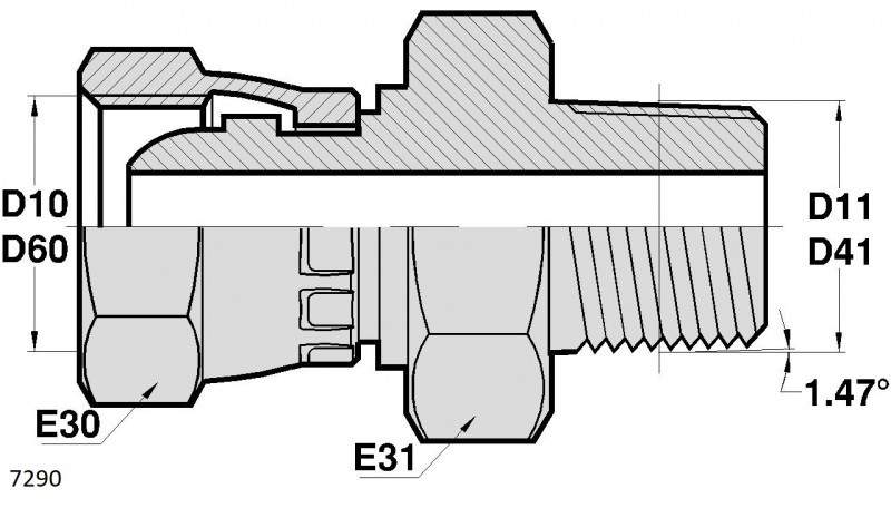 MÂLE GAZ CONIQUE - Berflex - Composants hydrauliques